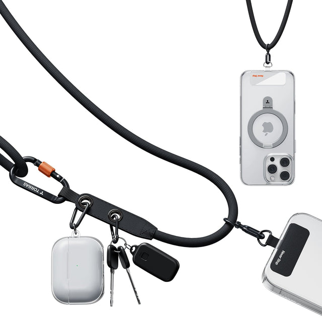 高品質ポリエステル製ストラップ｜調節可能なダブルループ＆頑丈メタルカラビナ